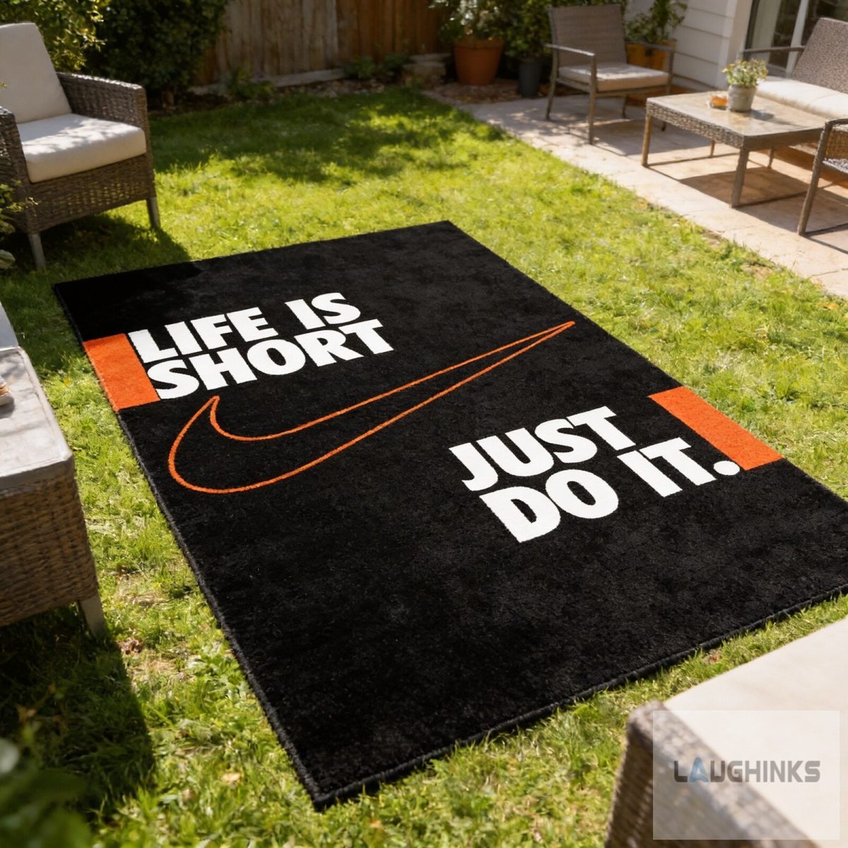 Life is Short Just Do It Nike Premium Rug | Best Deals May 2026 | Laughinks